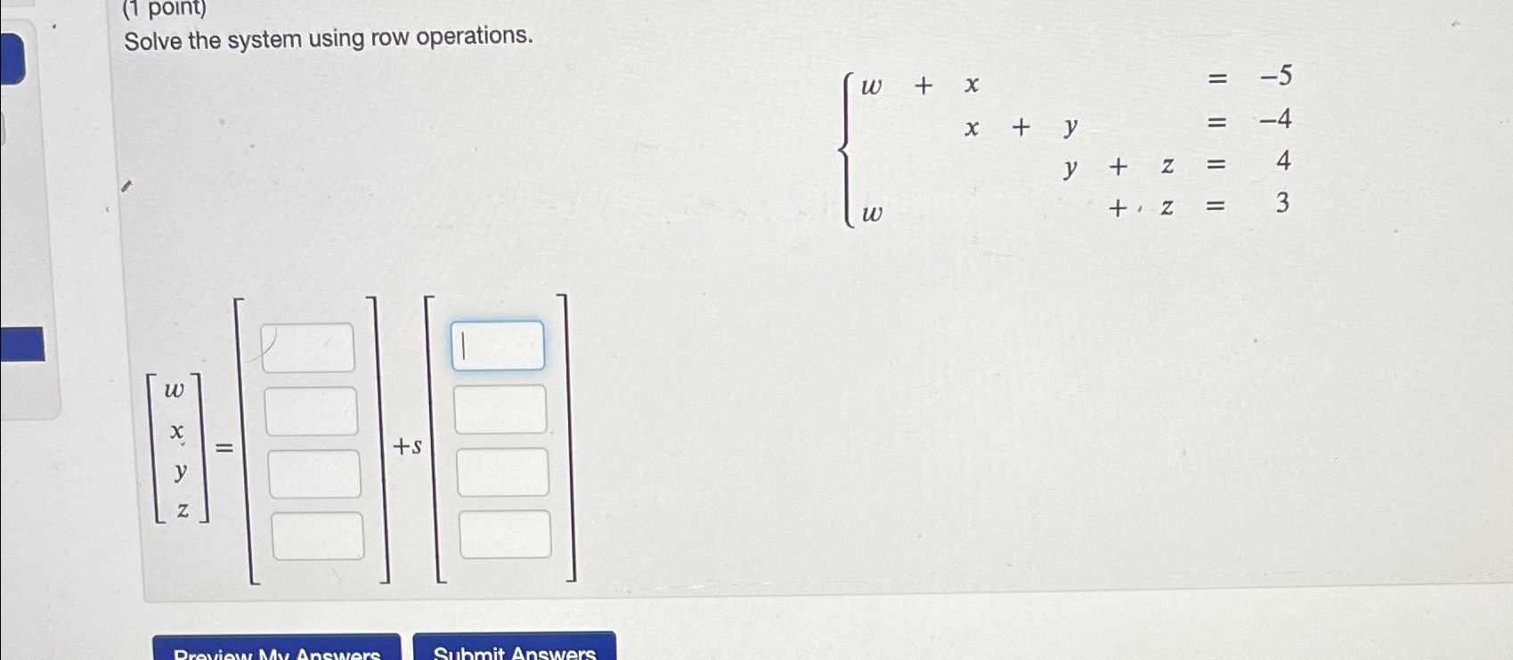 Solved Solve the system using row | Chegg.com