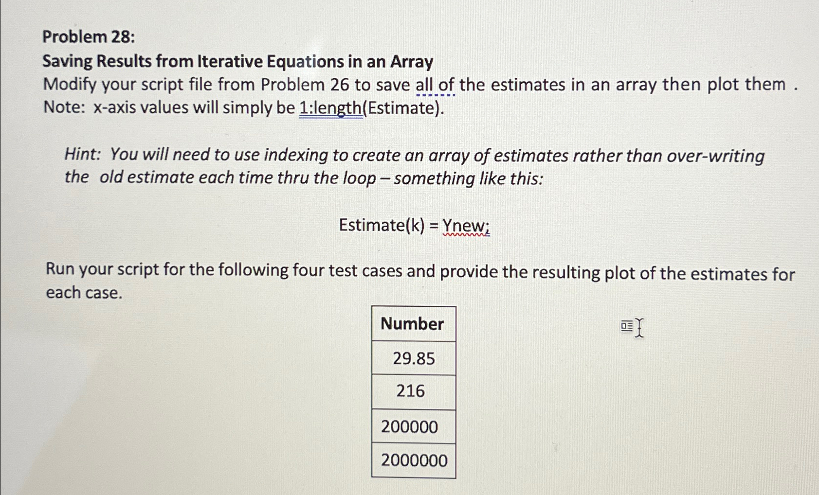 Solved Matlab Coding Estimates From Problem 26 ﻿are 