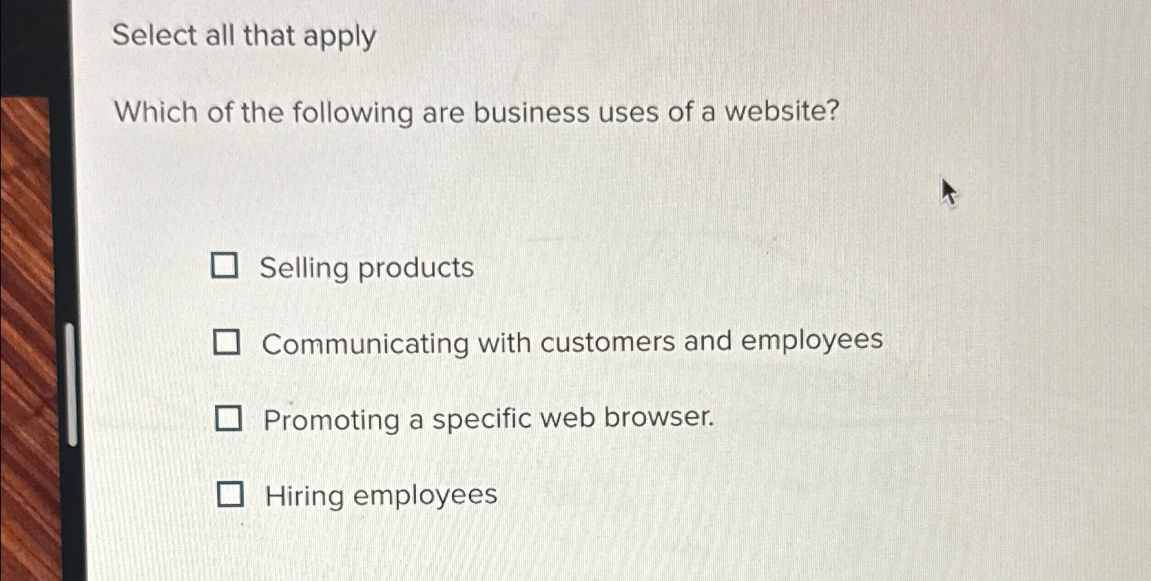 Solved Select all that applyWhich of the following are | Chegg.com