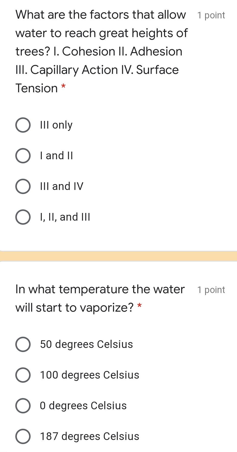 Solved 1 point Why does water forms a meniscus concave | Chegg.com