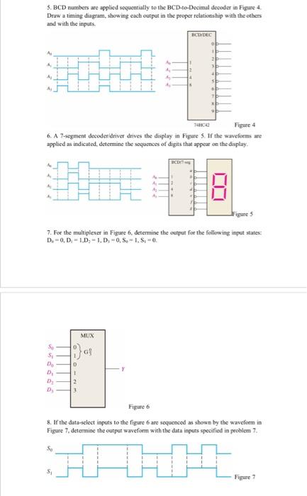 Solved 5. BCD numbers are applied sequentially to the | Chegg.com