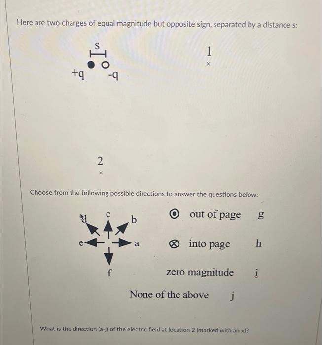 Solved Here are two charges of equal magnitude but opposite | Chegg.com