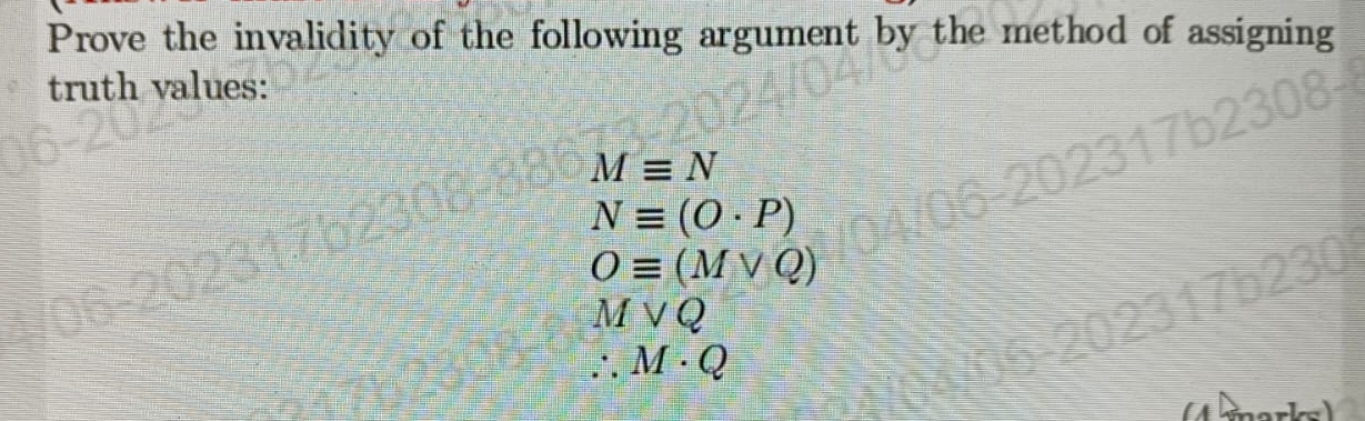 Solved Prove the invalidity of the following argument by the | Chegg.com