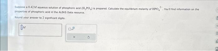 Solved Suppose a \\( 0.42 \\mathrm{M} \\) squeous solution | Chegg.com