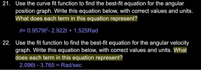 Solved 21. Use the curve fit function to find the best-fit | Chegg.com