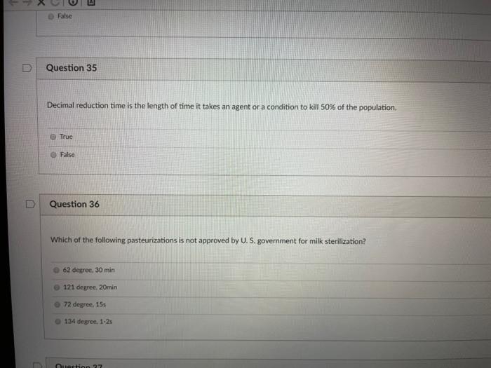 Solved False Question 35 Decimal reduction time is the | Chegg.com