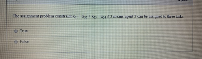 Solved The assignment problem constraint X31 + x32 + x33 + | Chegg.com