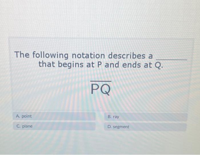 Solved The following notation describes a that begins at P | Chegg.com