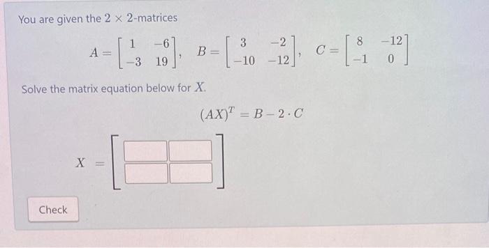 Solved You are given the 2×2-matrices | Chegg.com