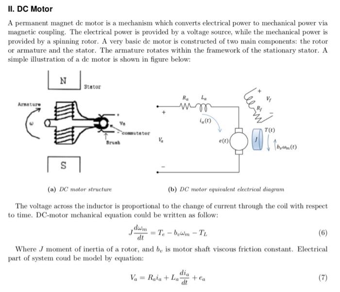 Solved II. DC Motor A permanent magnet de motor is a | Chegg.com