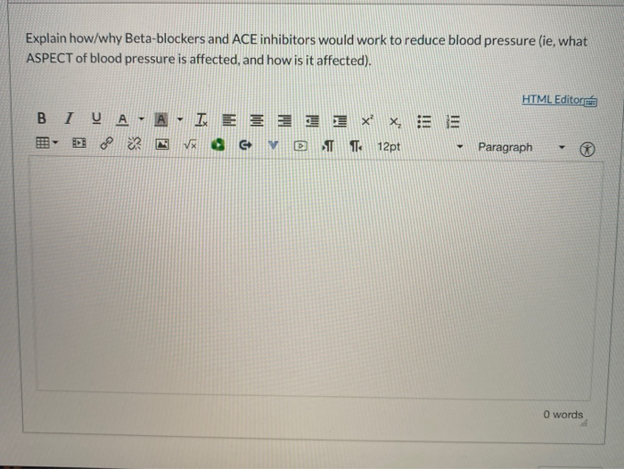 Solved Explain how/why Beta-blockers and ACE inhibitors | Chegg.com