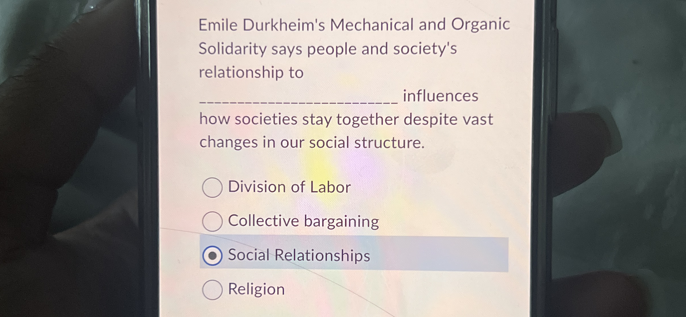 Solved Emile Durkheim's Mechanical and Organic Solidarity | Chegg.com