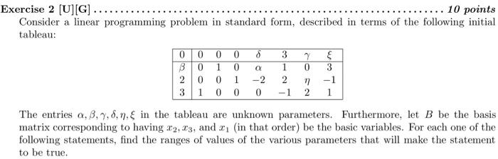 Solved Consider a linear programming problem in standard | Chegg.com