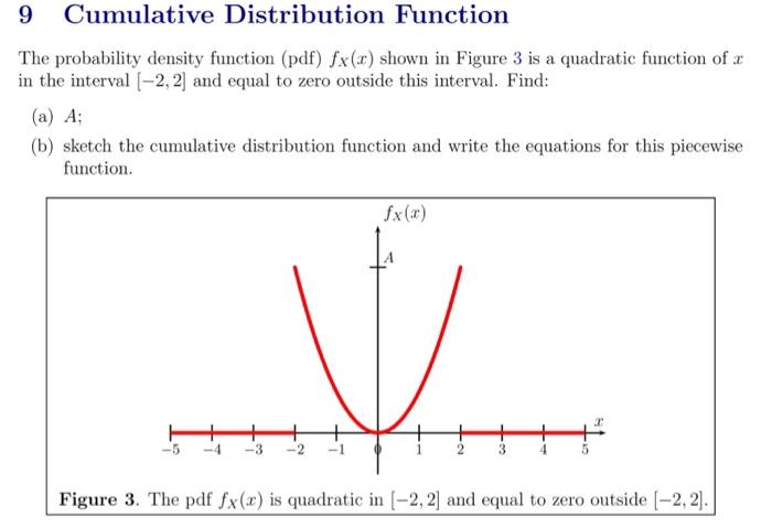 Solved 9 Cumulative Distribution Function The probability | Chegg.com