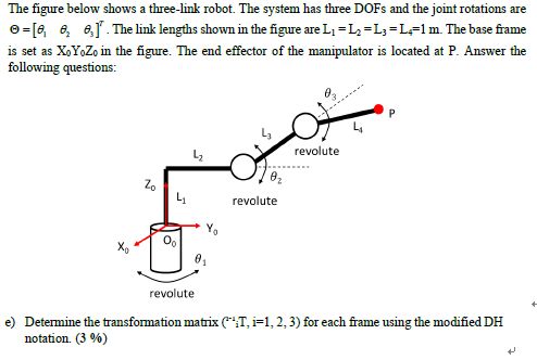 Solved The figure below shows a three-link robot. The system | Chegg.com
