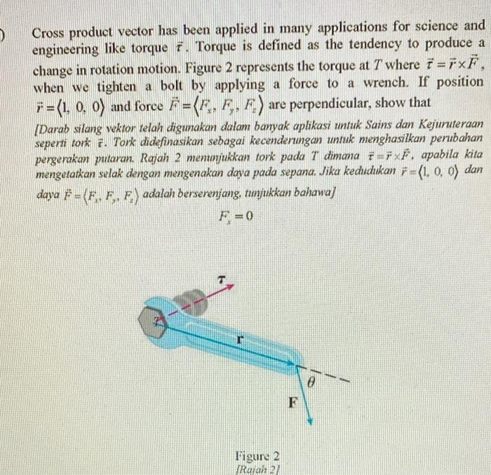 Solved Cross product vector has been applied in many | Chegg.com