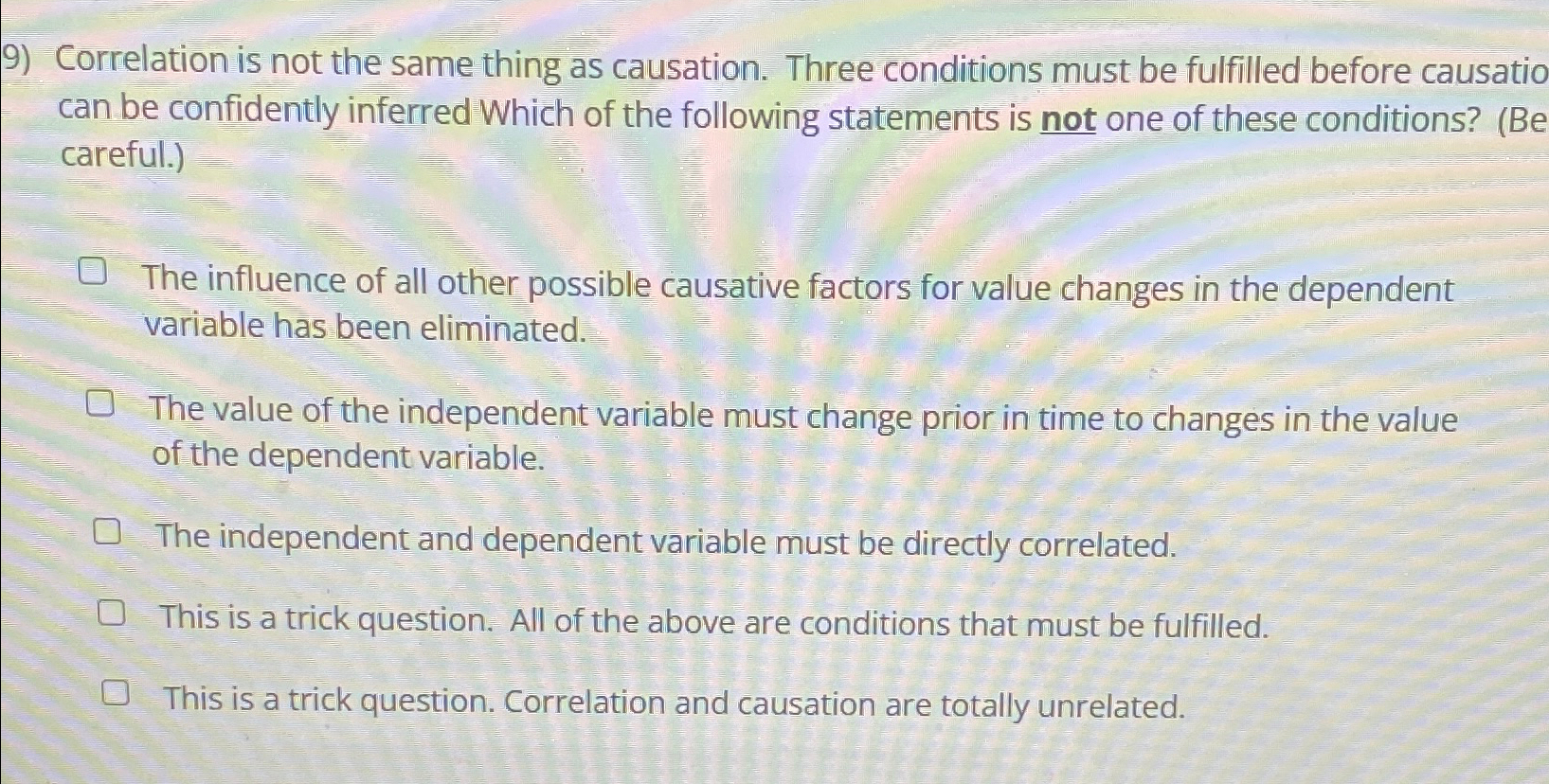 Solved Correlation is not the same thing as causation. Three | Chegg.com