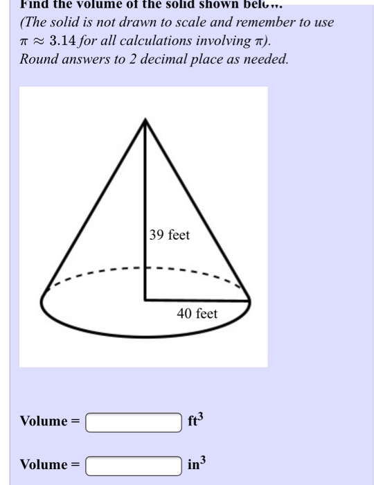 Solved Find the volume of the solid shown below. (The solid | Chegg.com