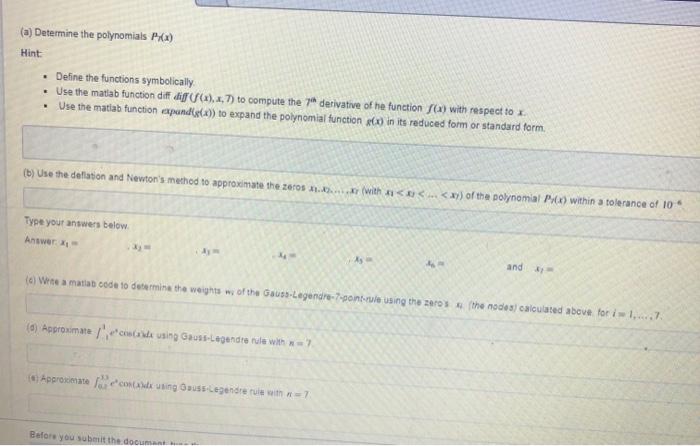 Solved The normalized Legendre polynomial of degree n(50 | Chegg.com