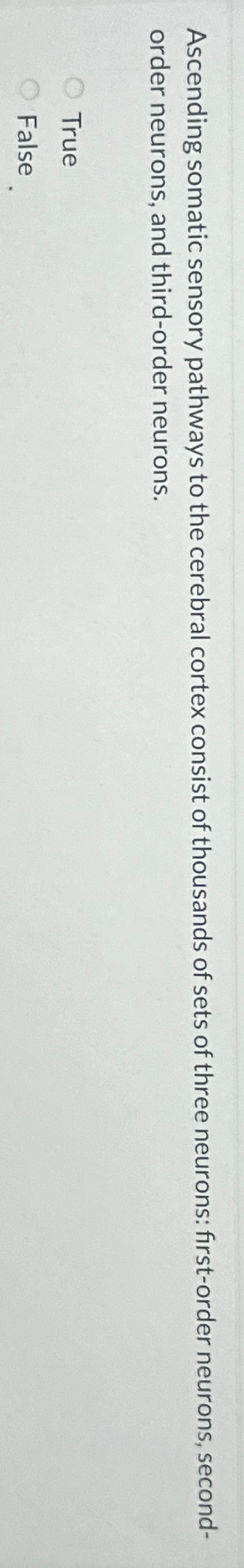 Solved Ascending somatic sensory pathways to the cerebral | Chegg.com