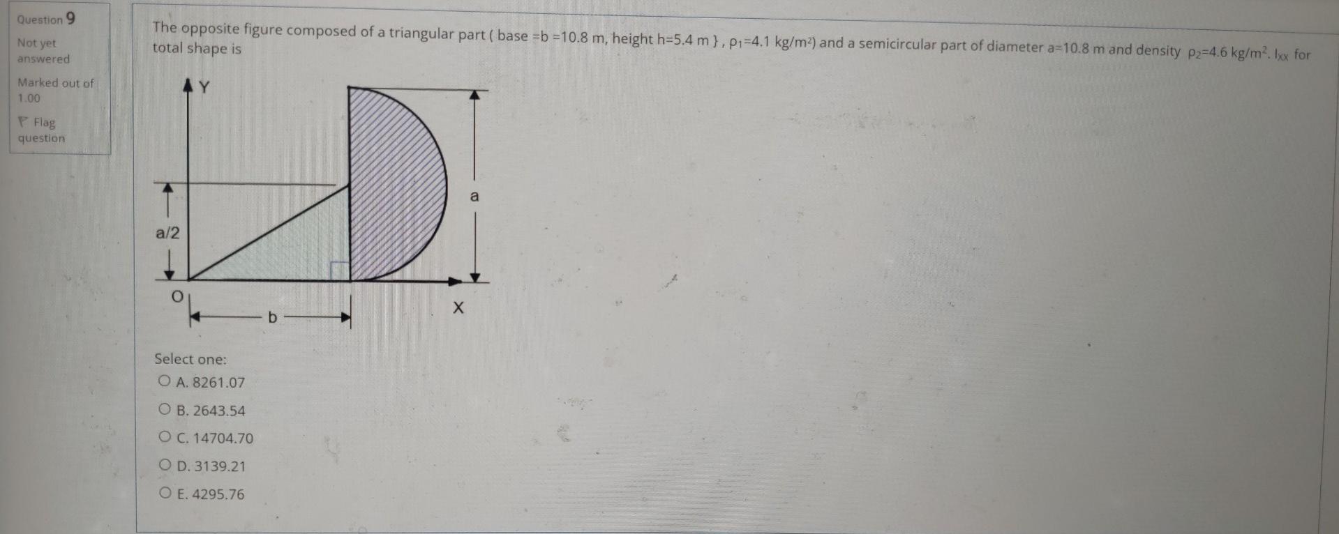 Solved 5 The opposite figure composed of a triangular part | Chegg.com