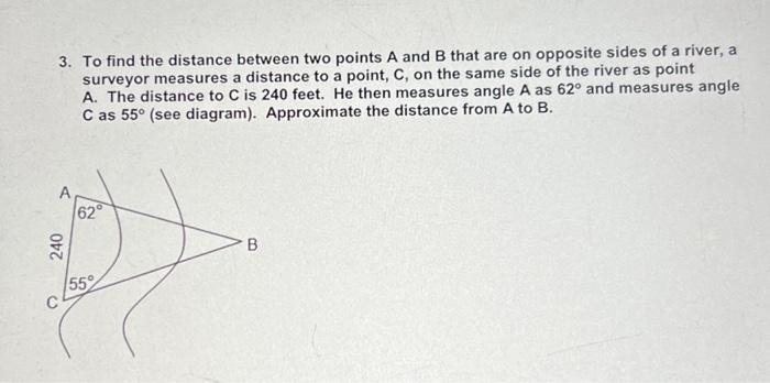 Solved 3.To find the distance between two points A and B | Chegg.com