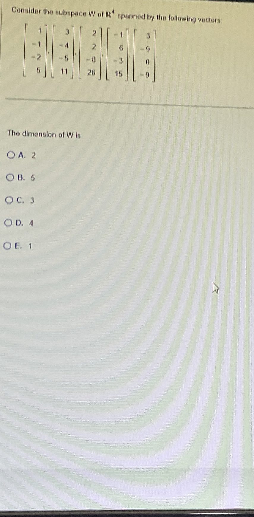 Solved Consider the subspace W of R4 ﻿spanned by the | Chegg.com