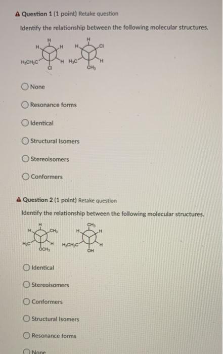 Solved A Question 1 (1 point) Retake question Identify the | Chegg.com