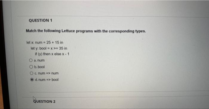 Solved Match the following Lettuce programs with the | Chegg.com
