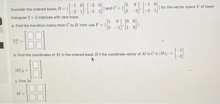 Solved triangular 2×2 matrices with zero trace. a. Find the | Chegg.com
