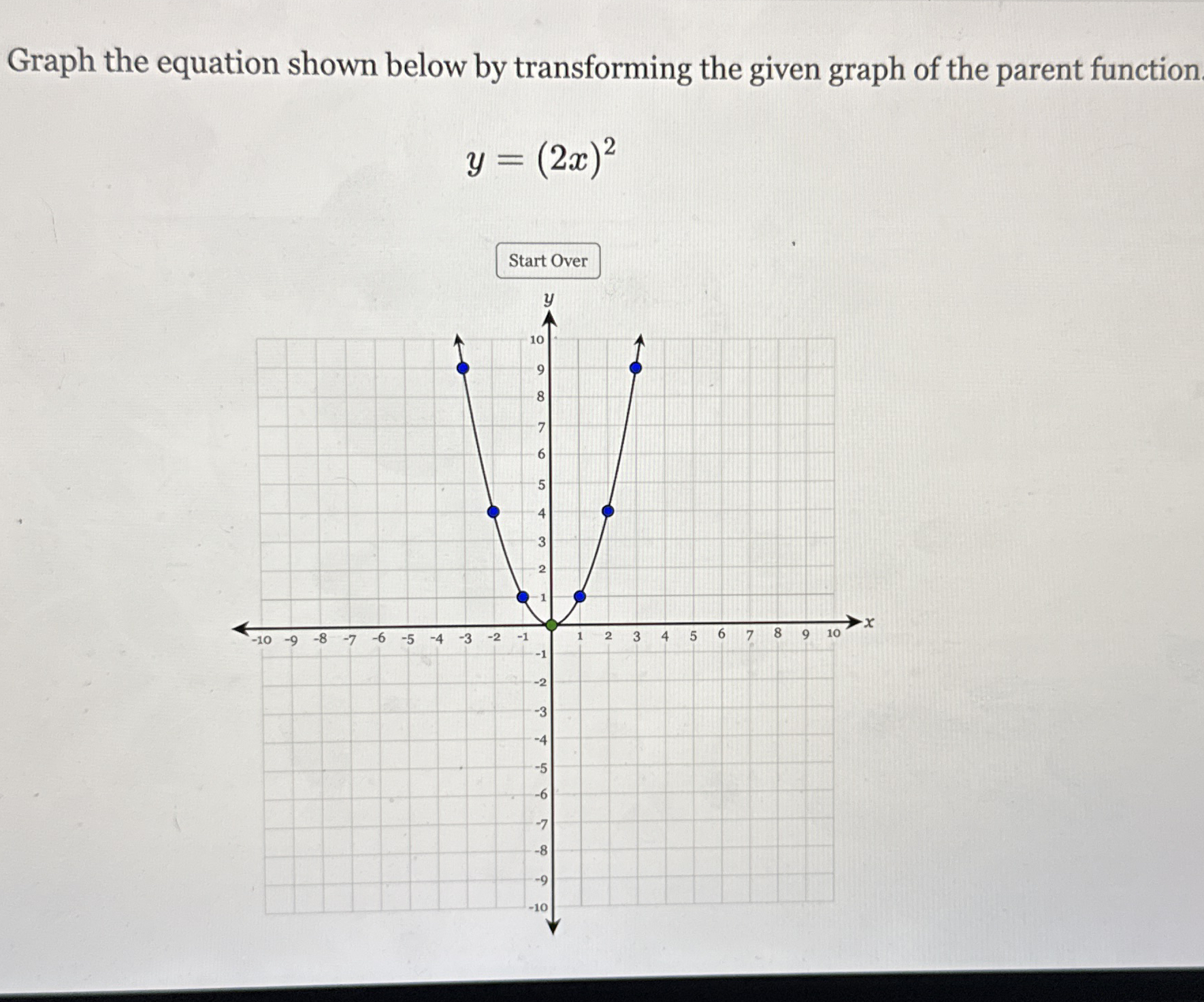 Solved Graph the equation shown below by transforming the | Chegg.com