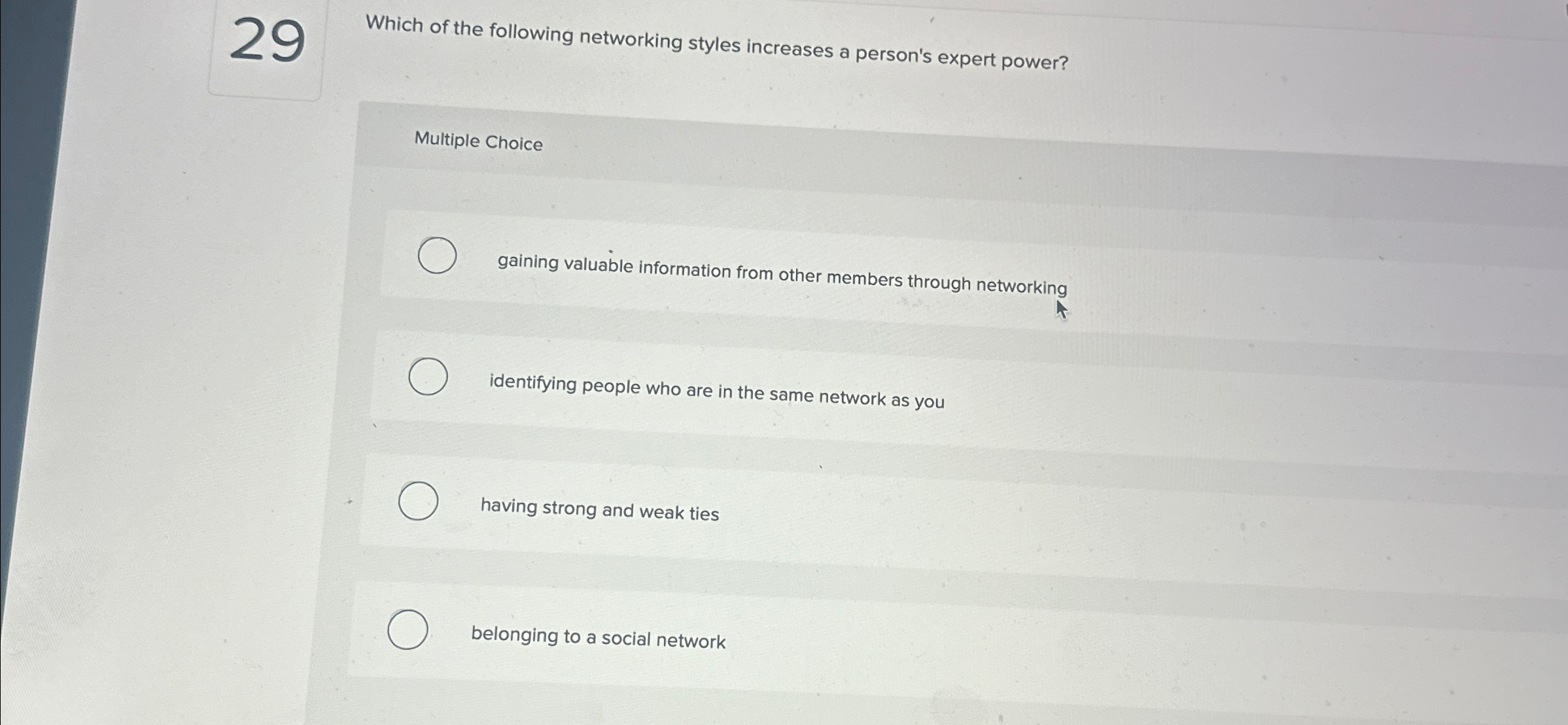 Solved 29Which of the following networking styles increases | Chegg.com