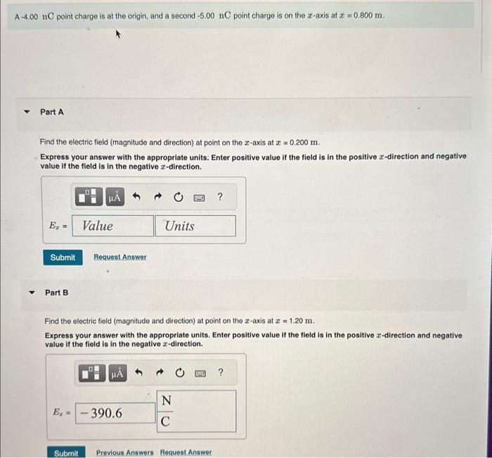 Solved A −4.00nC point charge is at the origin, and a second | Chegg.com