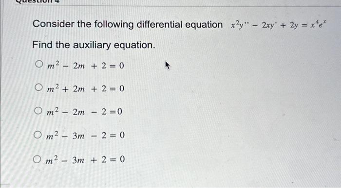 Solved Consider the following differential equation x2y" - | Chegg.com
