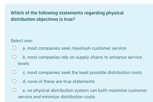Solved Which of the following statements regarding physical | Chegg.com