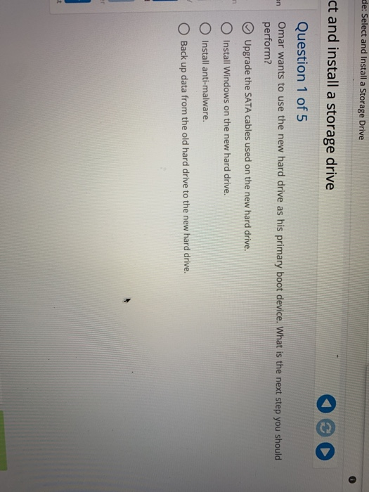 Solved de: Select and Install a Storage Drive ct and install | Chegg.com