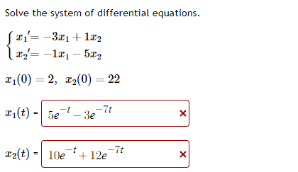 Solved Solve the system of differential | Chegg.com