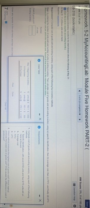 Solved Fomework: 5-2 MyAccountingLab: Module Five Homework | Chegg.com