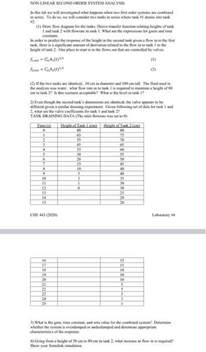 Non Linear Second Order System Analysis In This Lab