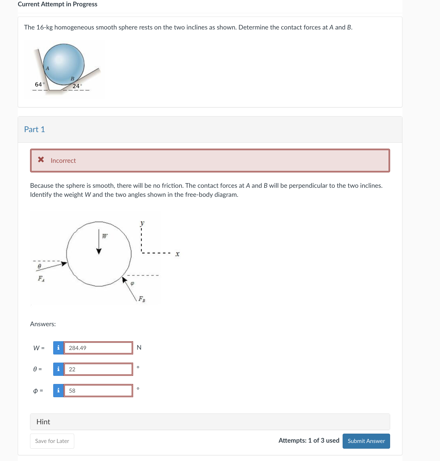 Solved Current Attempt in ProgressThe 16-kg homogeneous | Chegg.com