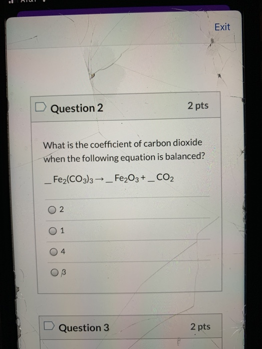Solved Exit Question 2 2 pts What is the coefficient of | Chegg.com