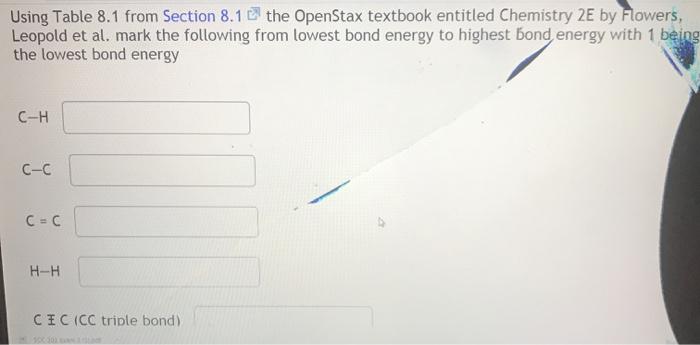Solved Using Table 8.1 from Section 8.1 the OpenStax | Chegg.com
