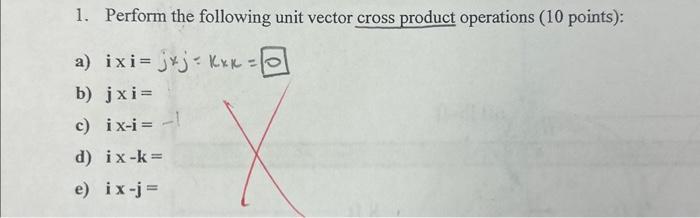 Solved Perform the following unit vector cross product | Chegg.com