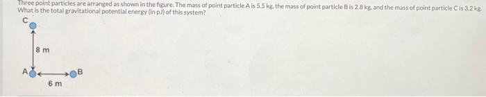 Solved Three point particles are arranged as shown in the | Chegg.com