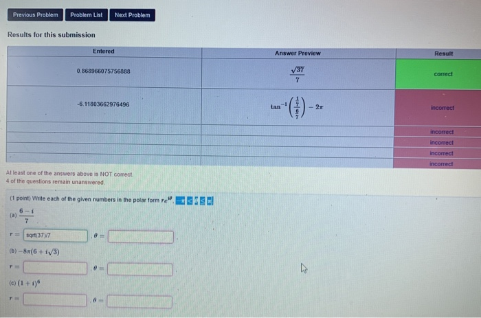 Solved Previous Problem Problem List Nerd Problem Results | Chegg.com