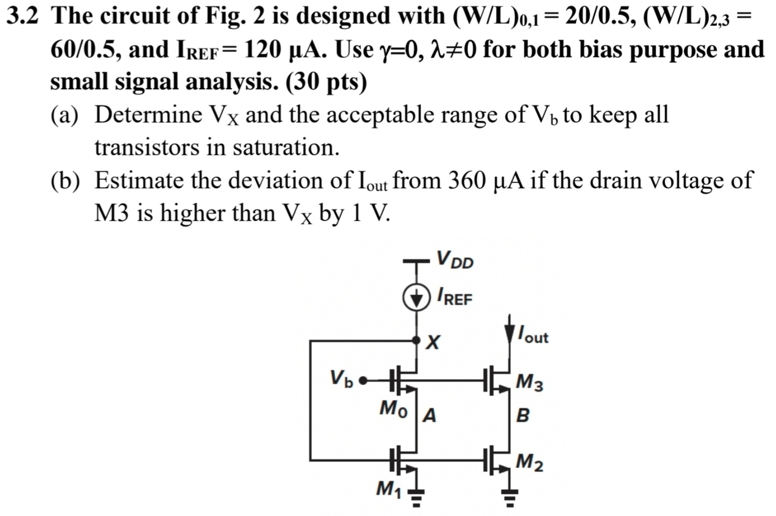 Solved 3.2 ﻿The circuit of Fig. 2 ﻿is designed with | Chegg.com