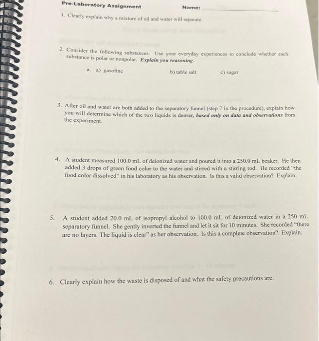Solved Pre-Laboratory Assignment 1. Clearly explain why a | Chegg.com