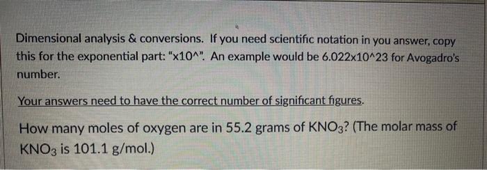 Solved Dimensional analysis & conversions. If you need | Chegg.com