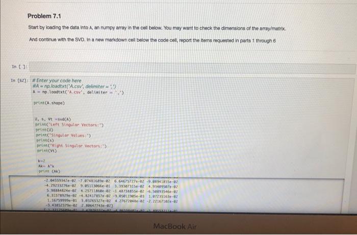 Solved Problem 71 Start By Loading The Data Into A An