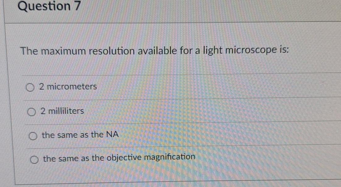Solved Question 7The maximum resolution available for a | Chegg.com